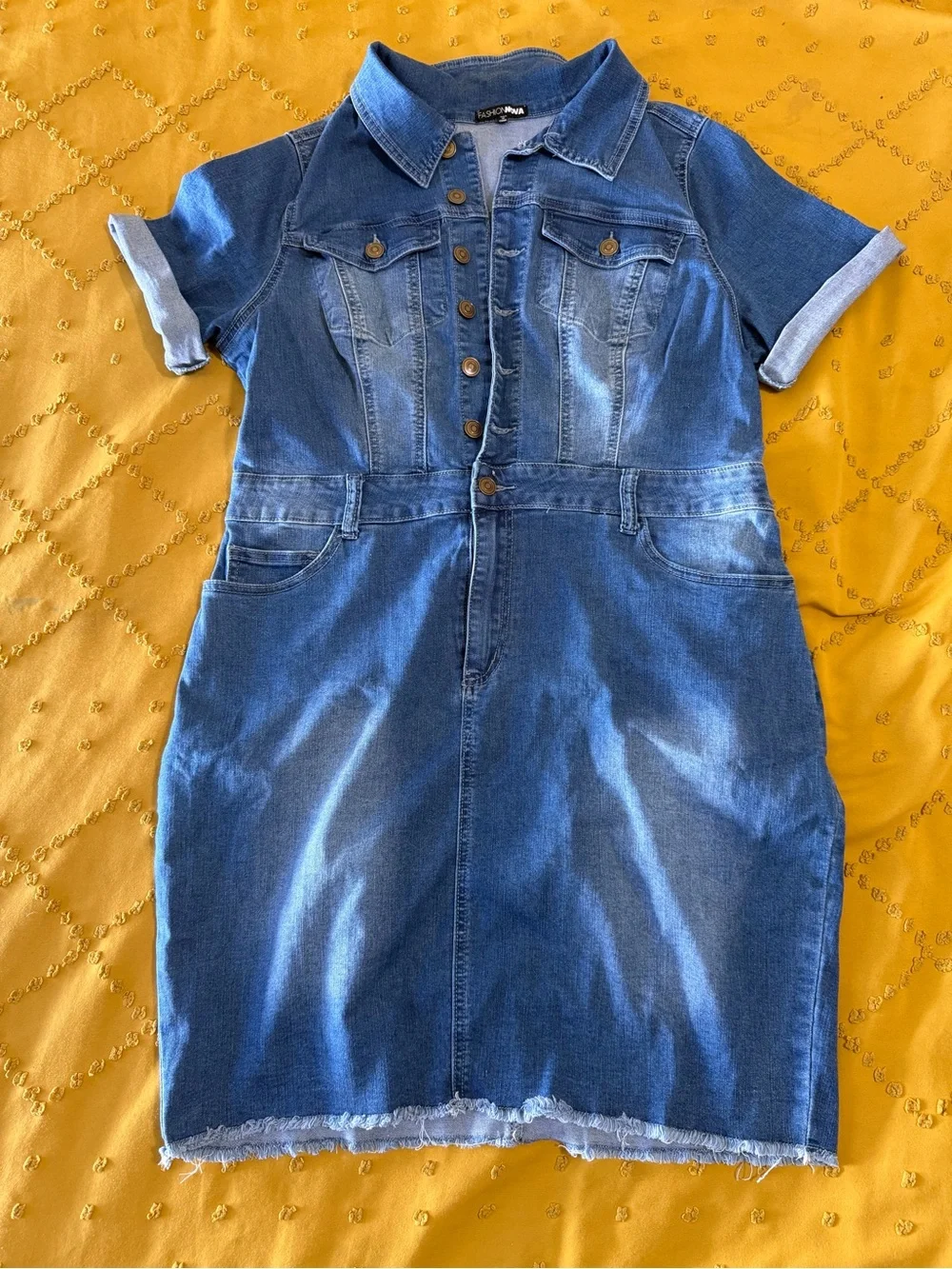 Fashion Nova | Dresses | Fashion Nova Blue Denim Jacket With Brass ...